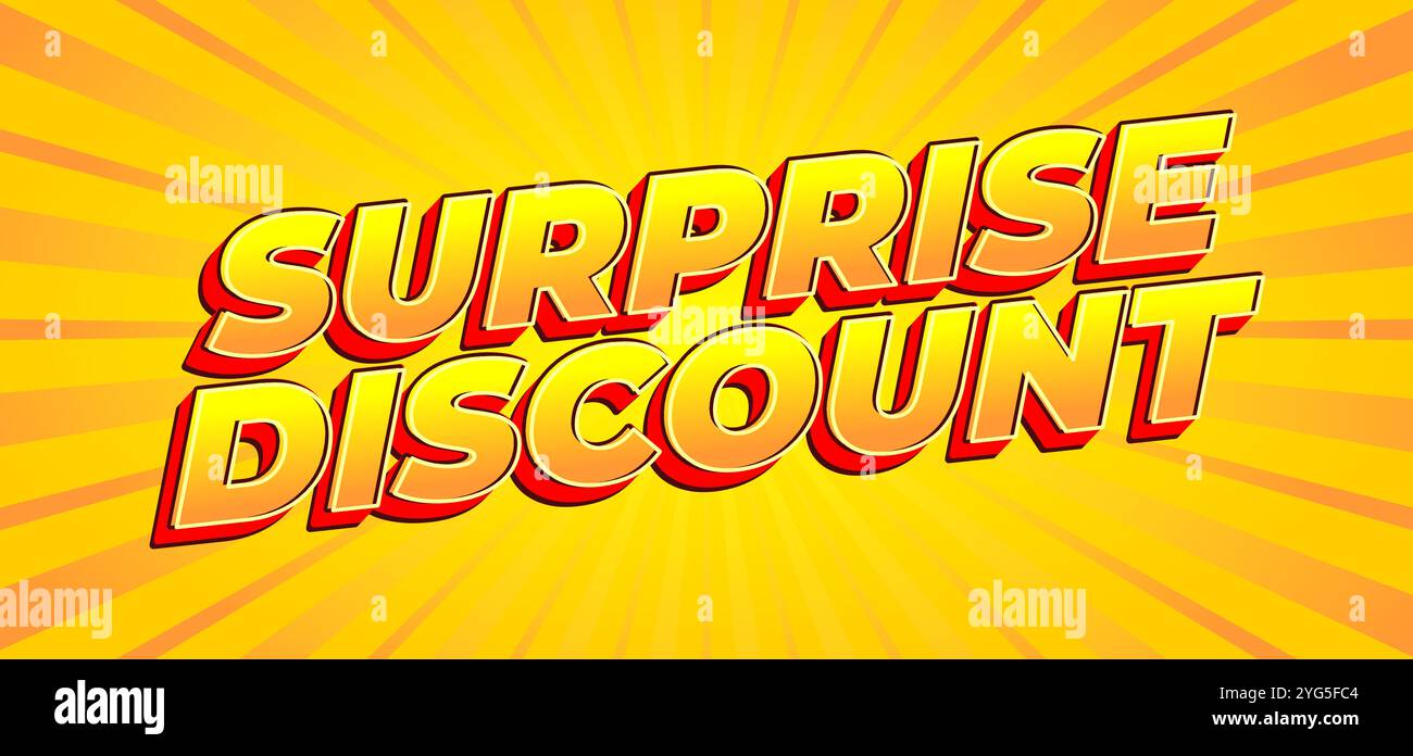 Surprise discount. Text effect design in 3D look for banner or website ...