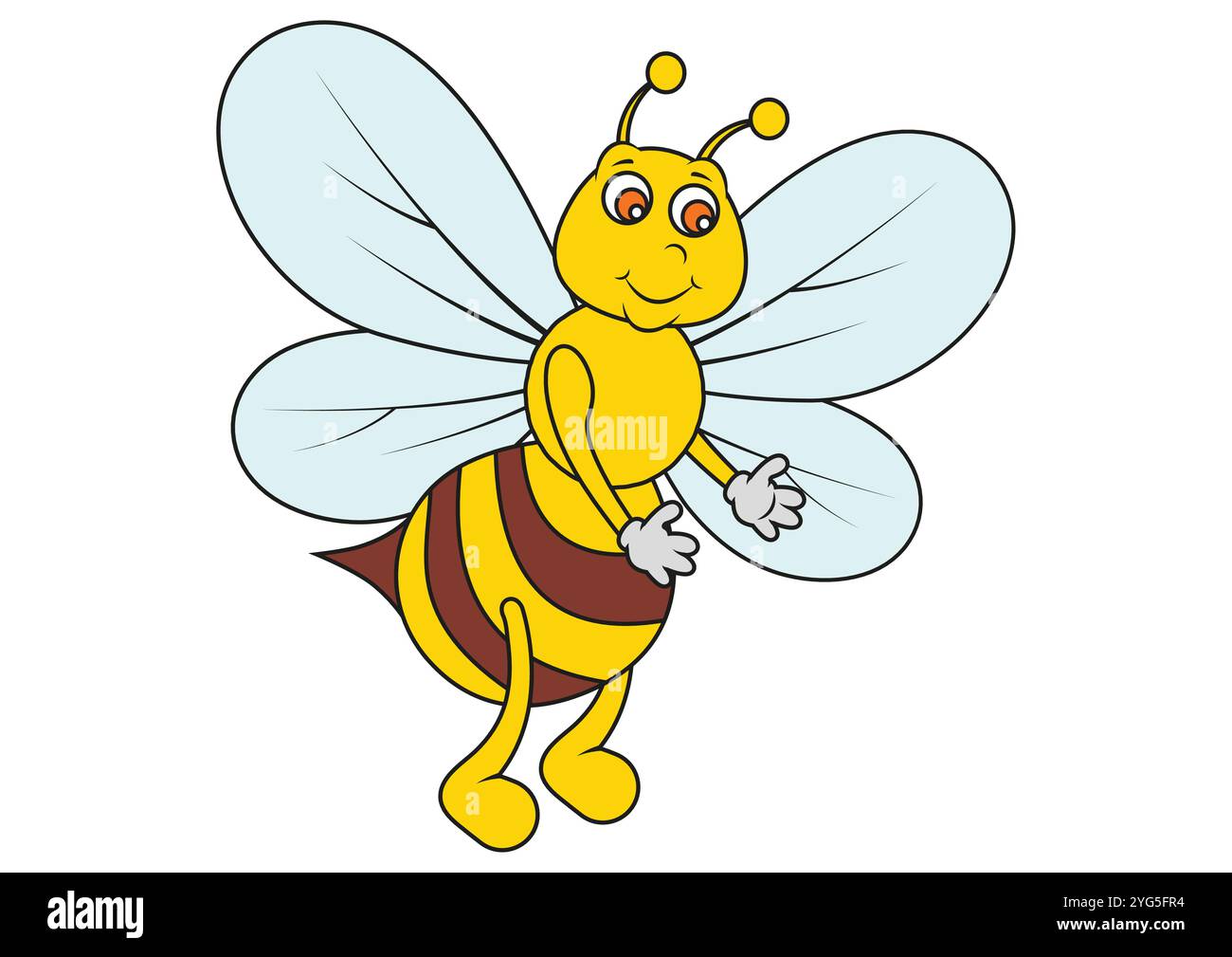 Adorable Cartoon Bee Vector Flat Designs, Isolated on White Background ...