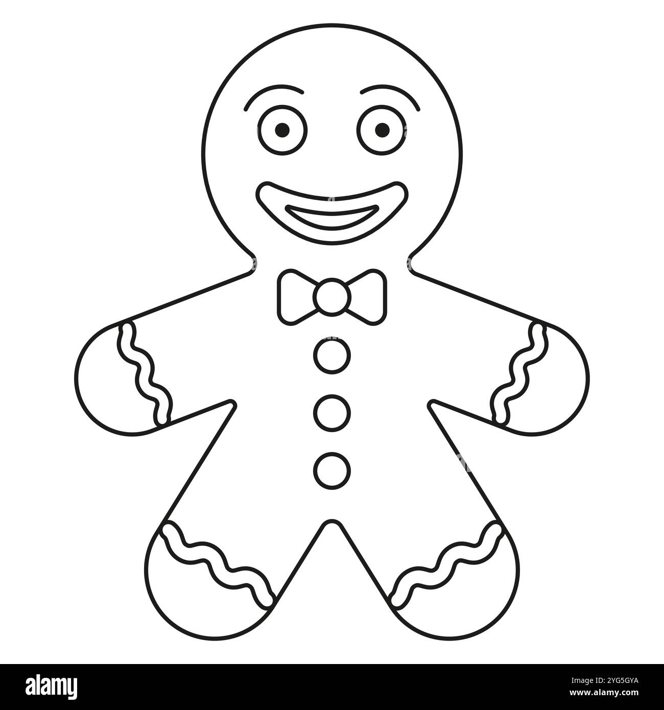 Black and White Cartoon Gingerbread Vector Flat Designs, Ideal for ...