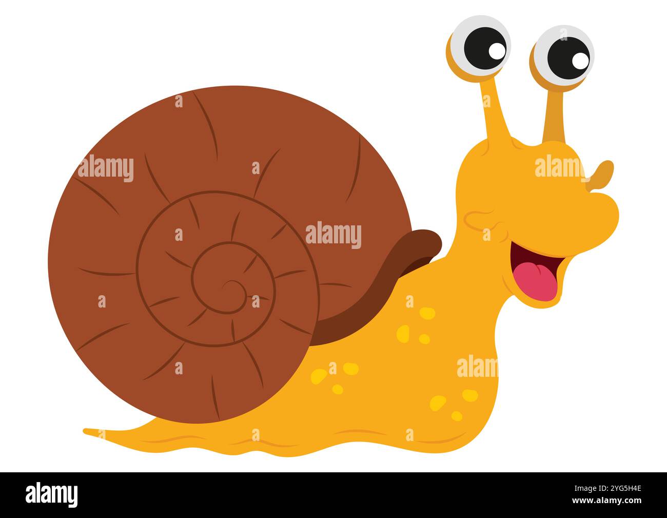Cartoon Snail Vector Flat Designs Isolated on White Background Stock ...
