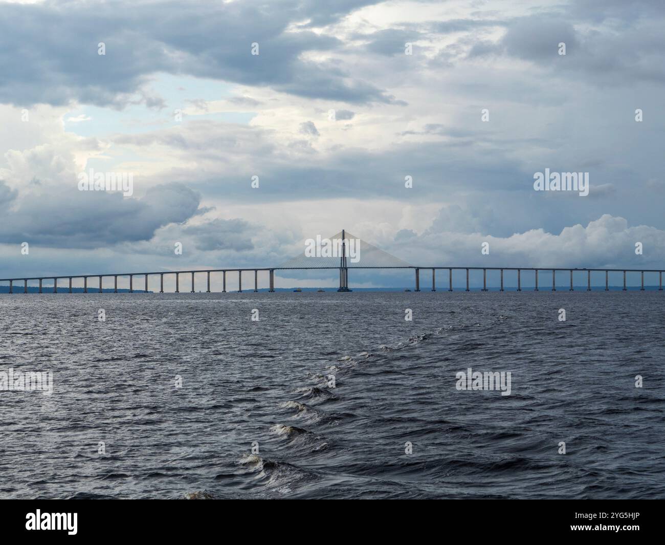 The “Ponte Do Rio Negro” bridge near Manaus. It crosses the largest ...