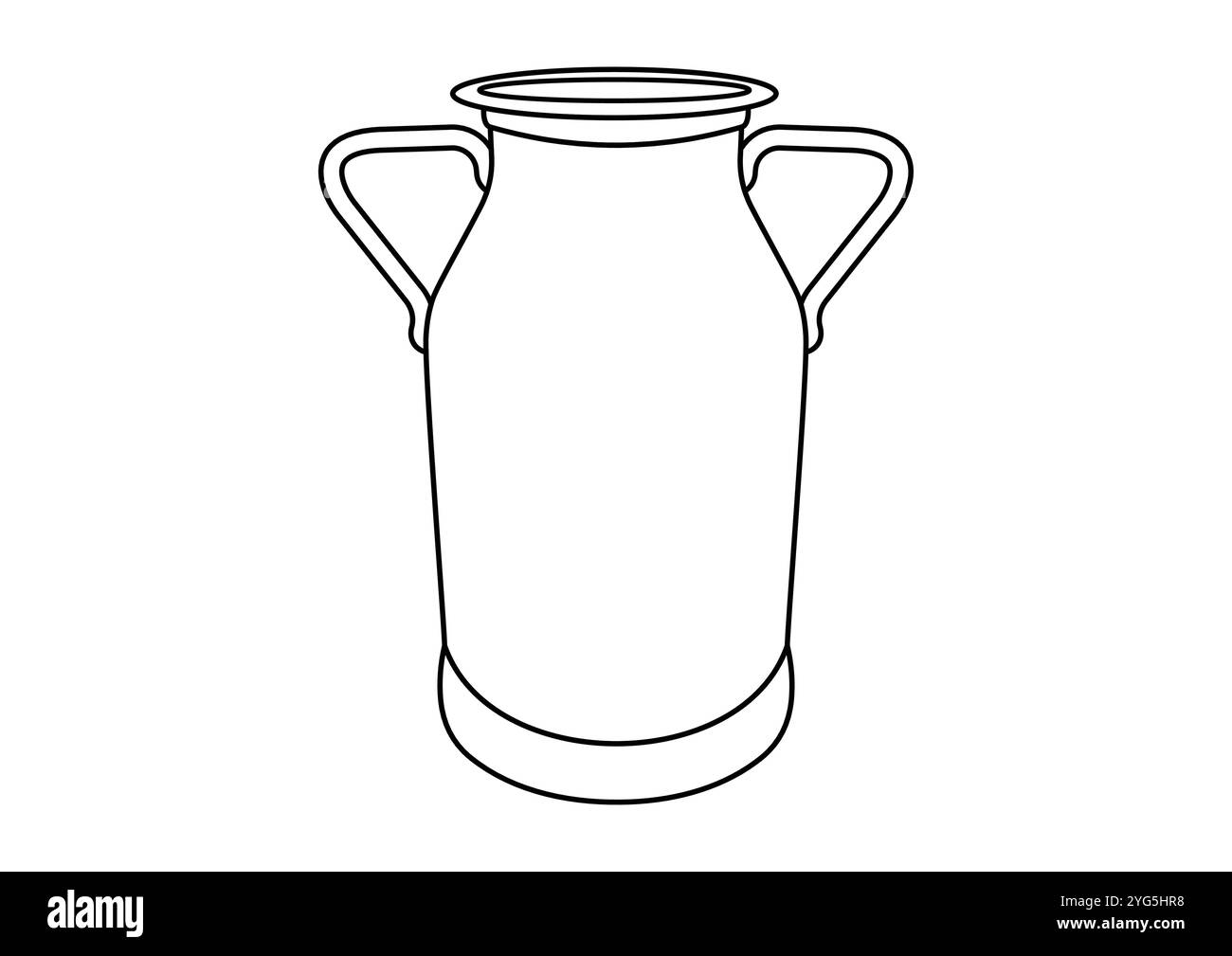 Black and white milk jug vector flat design isolated on white ...