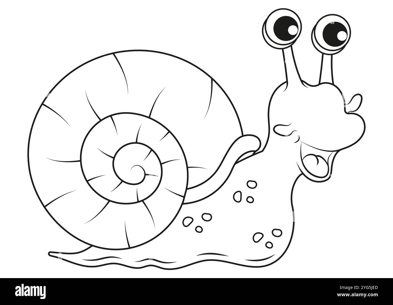 Black and White Cartoon Snail Vector Flat Designs, Ideal for Coloring ...