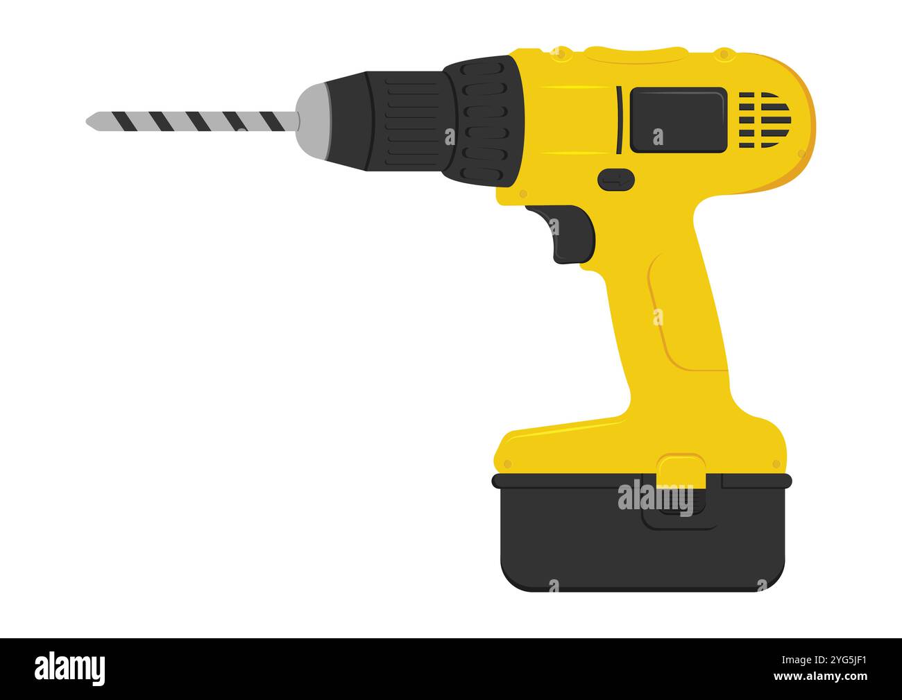 Power tool drill white background Stock Vector Images - Alamy