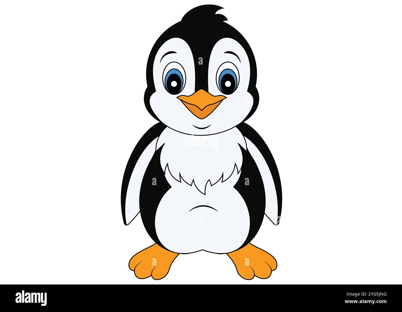 Cartoon Penguin Vector Flat Design Isolated on White Background Stock ...