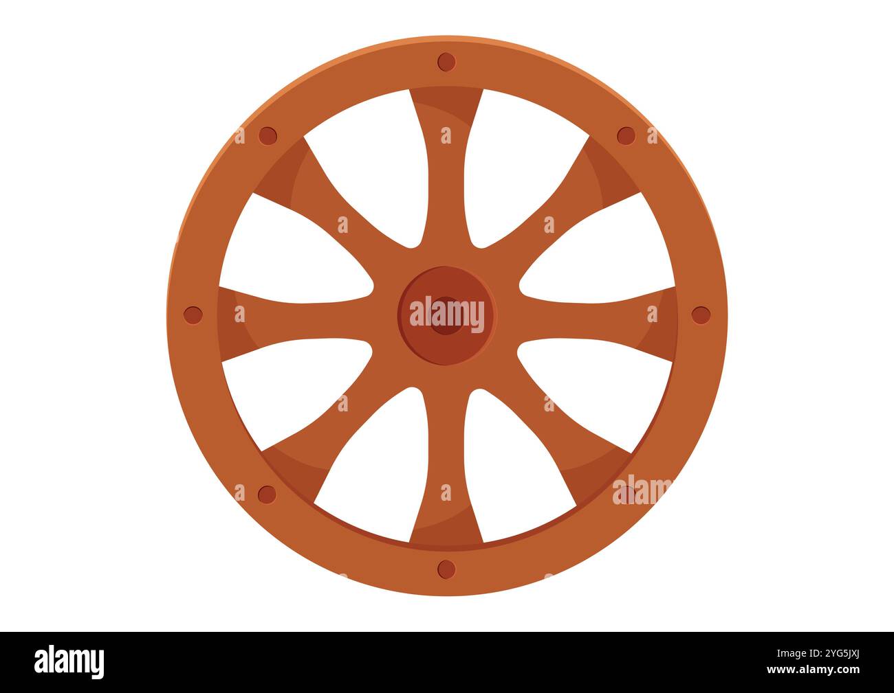 Old wheel vintage cartoon vector flat design isolated on white ...