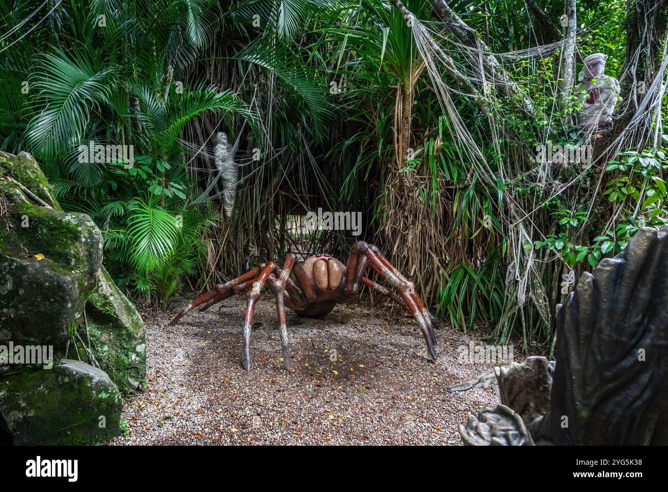 Santa Catarina, Brazil - Nov 12, 2020: Giant Spider with webs and prey ...