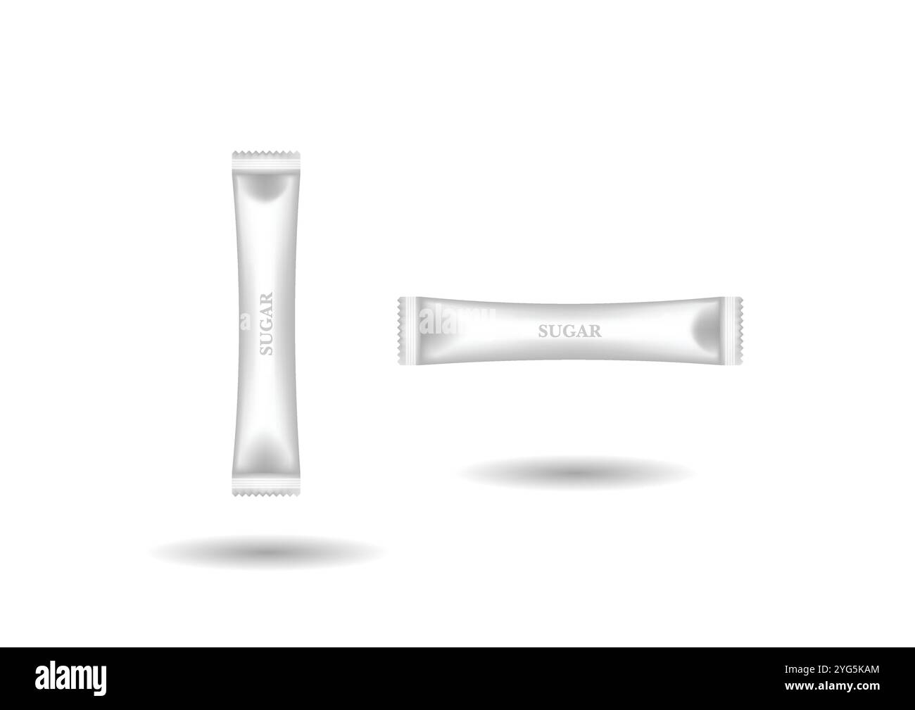 Realistic paper sugar stick for coffee vector flat design isolated on ...