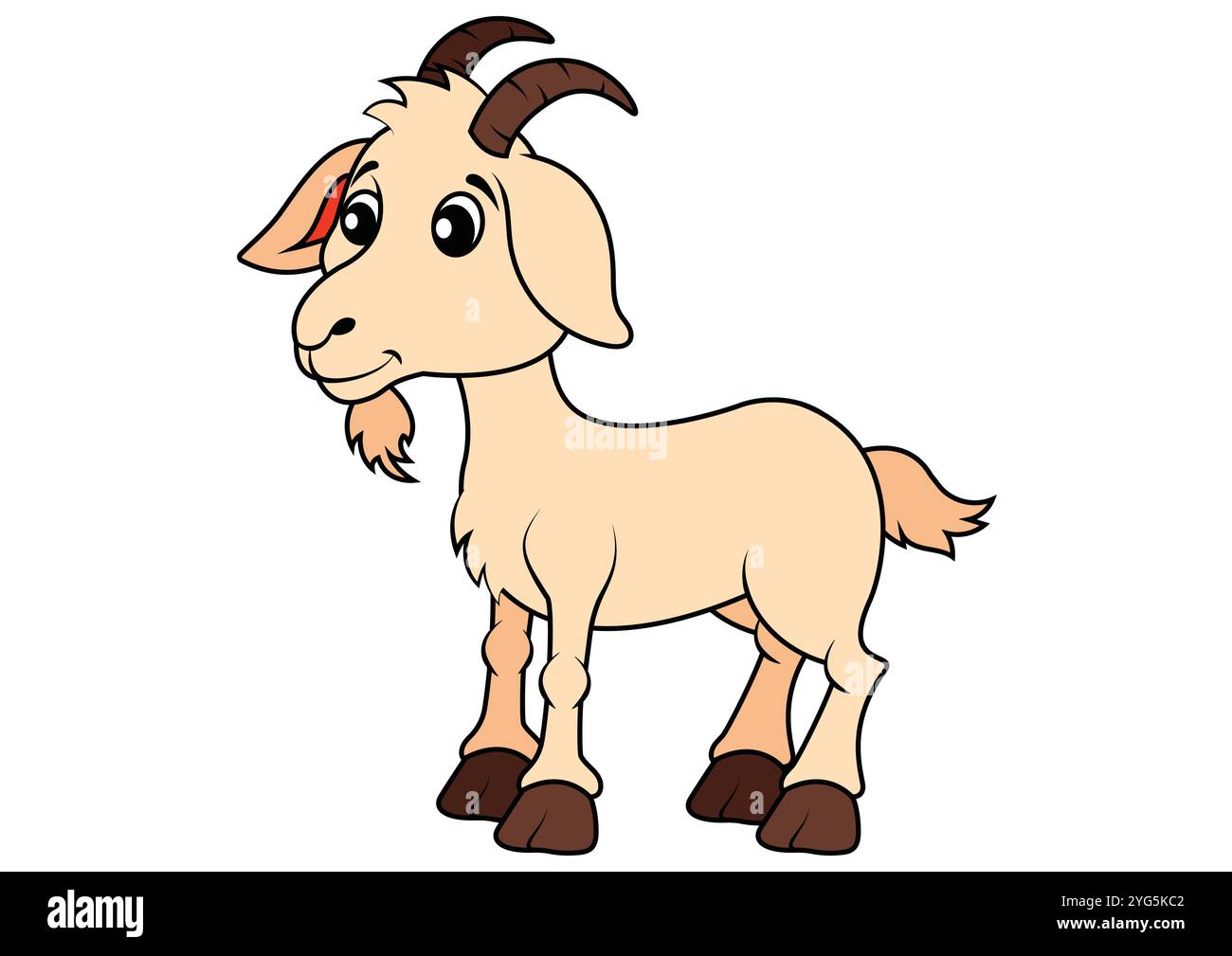 Cartoon Goat Vector Flat Design isolated on white background Stock ...