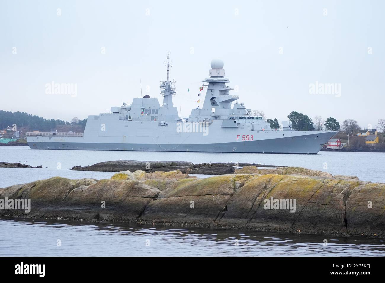 Oslo 20241106. The Italian frigate F593 in connection with Harry S ...