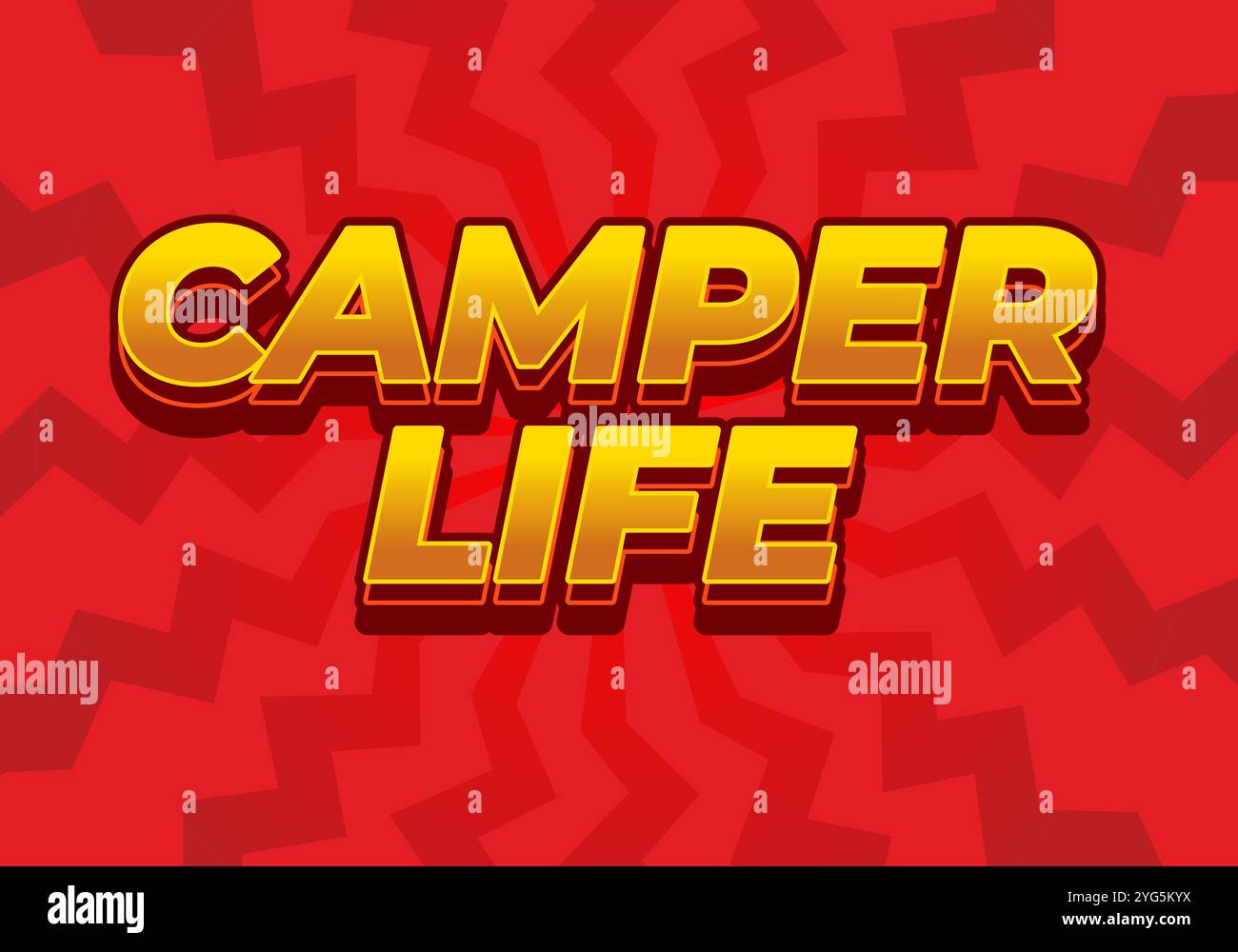 Camper life. Text effect design for social media or digital ads in bold ...