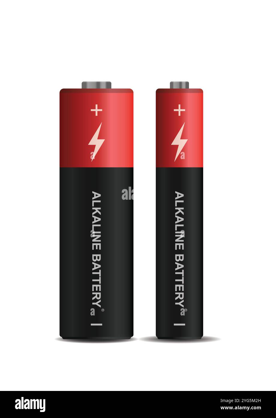 Two realistics alkaline batteries vector design isolated on white ...