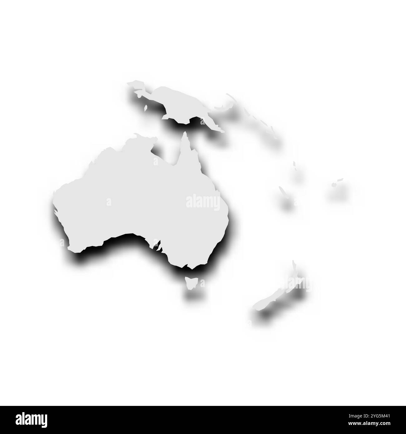 Silhouette map of Australia continent. Grey vector map with dropped ...