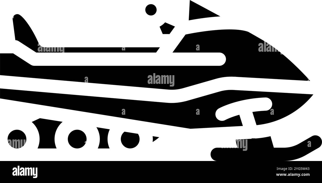 snowmobiling winter glyph icon vector illustration Stock Vector Image ...