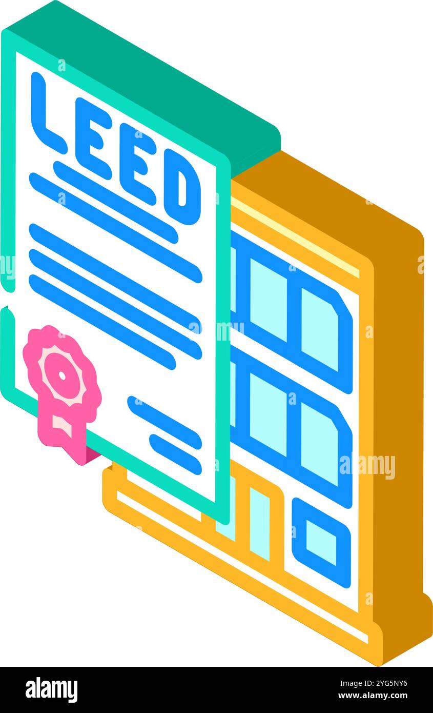 leed certification green building isometric icon vector illustration ...