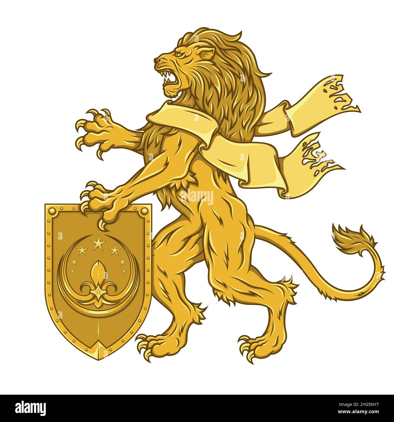 Medieval banner lion symbol hi-res stock photography and images - Alamy