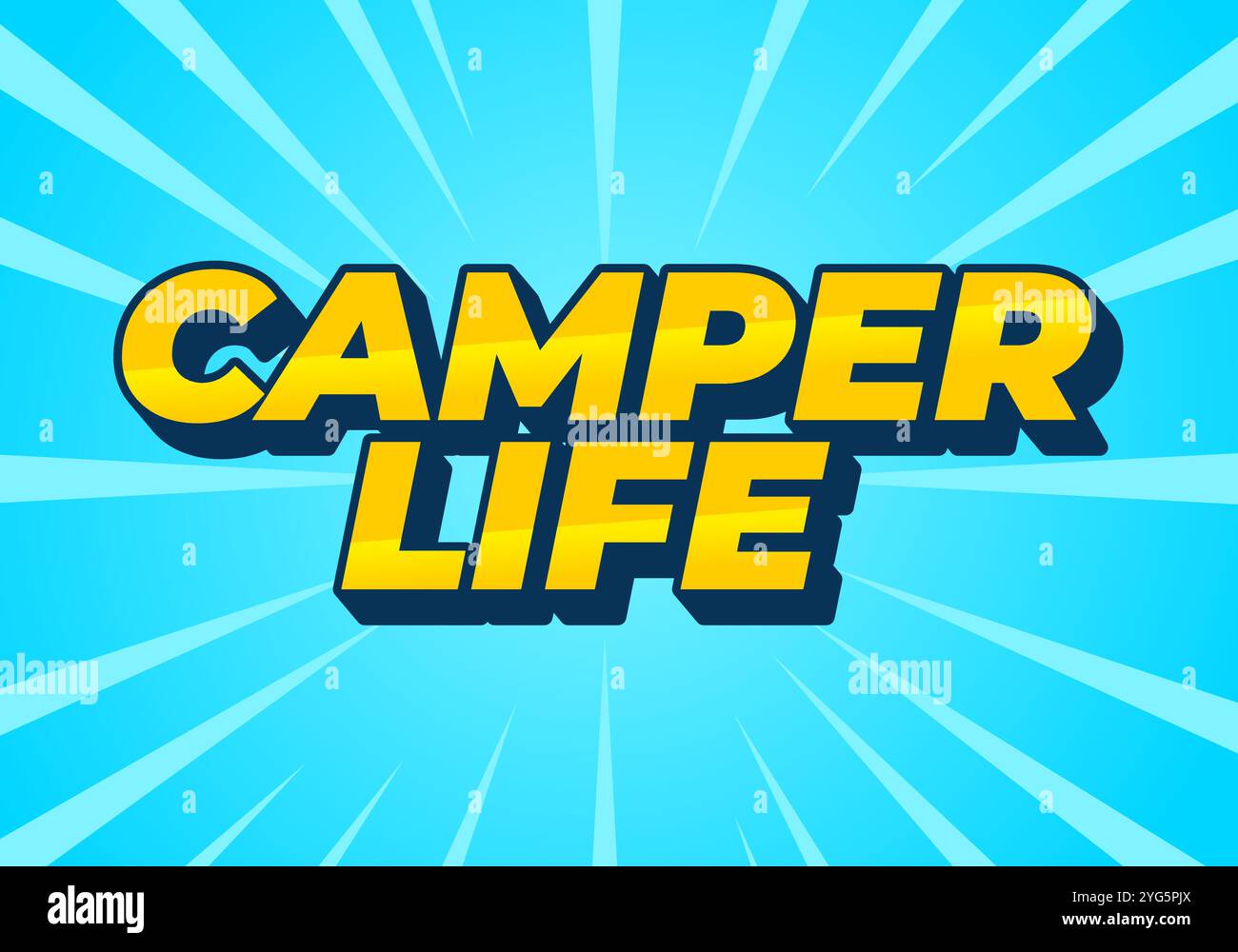 Camper life. Text effect design for social media or digital ads in bold ...