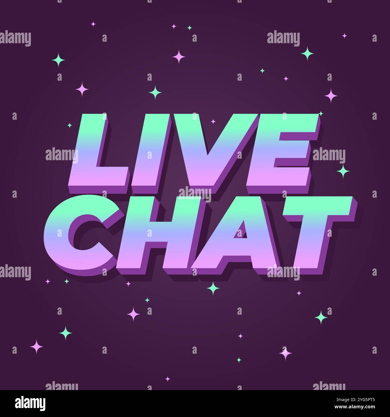Live chat. Text effect design in bold font and 3D style, for social ...