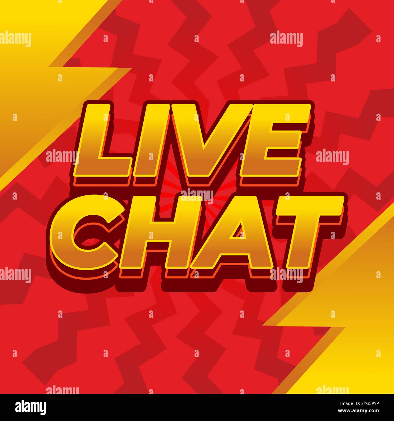 Live chat. Text effect design in bold font and 3D style, for social ...