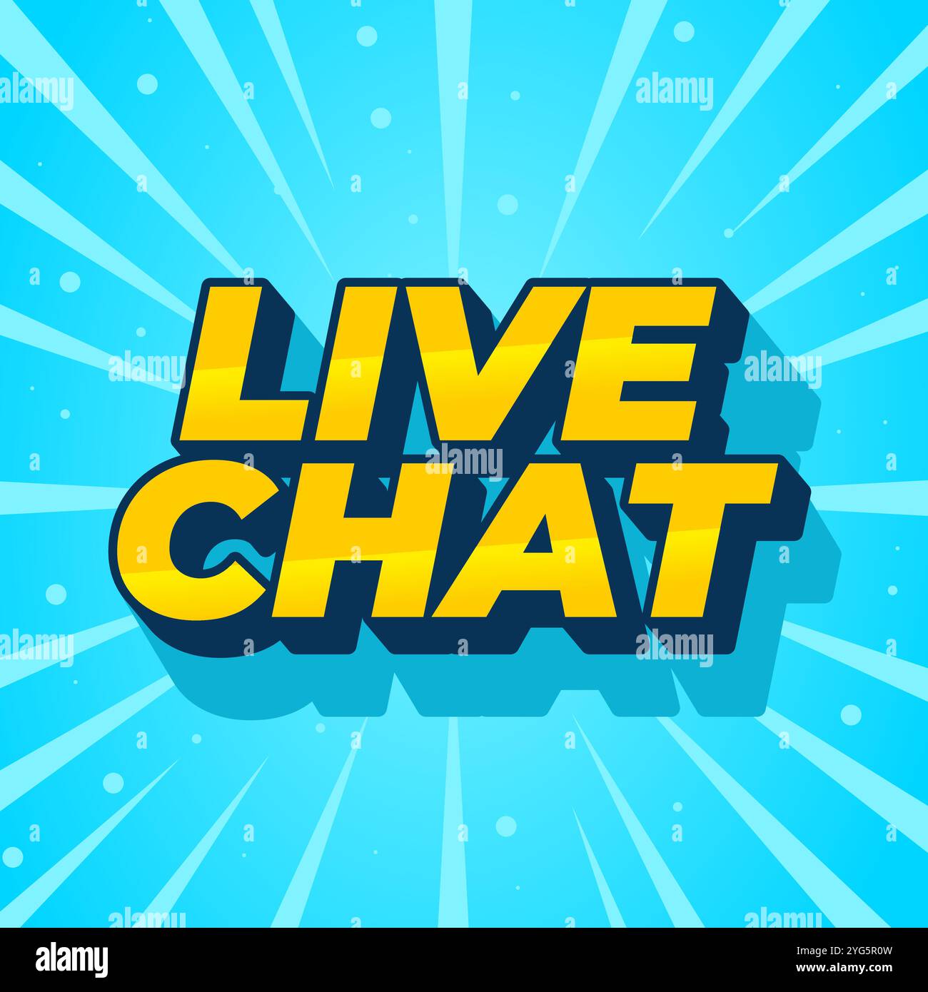 Live chat. Text effect design in bold font and 3D style, for social ...
