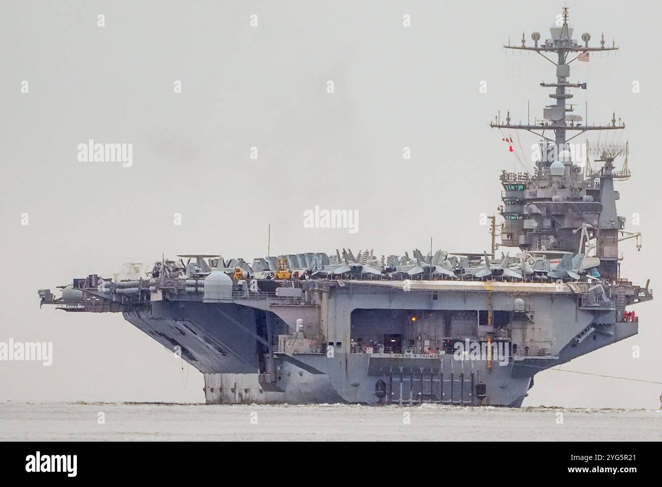 Oslo 20241106. USS Harry S. Truman ends her visit to Oslo. The ship ...