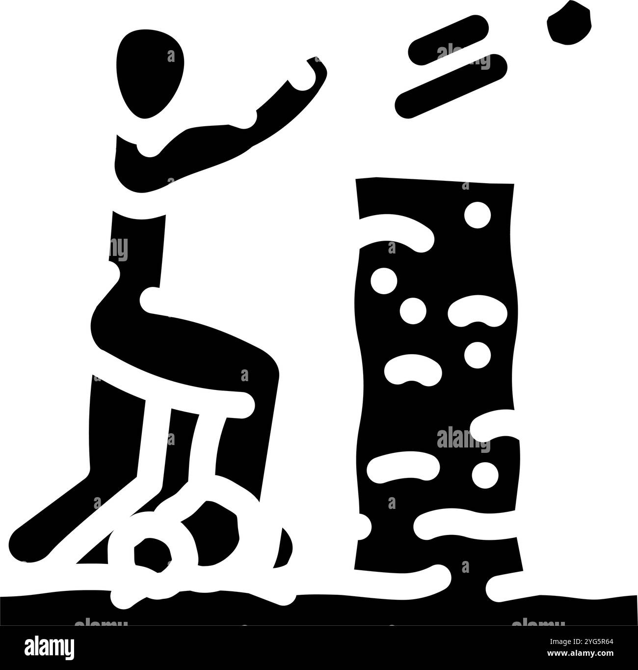 snowball fight winter glyph icon vector illustration Stock Vector Image ...