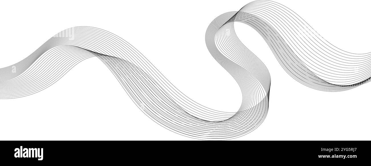 abstract curved lines of fluid motion. Vector illustration Stock Vector ...