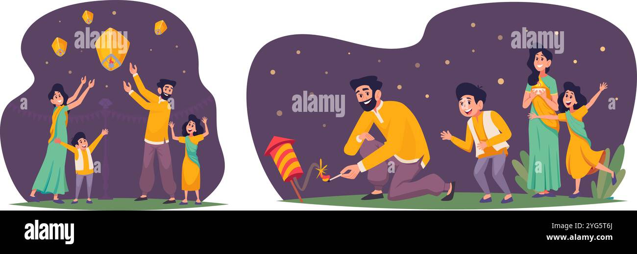Diwali festival. People celebrate traditional festival of lights ...