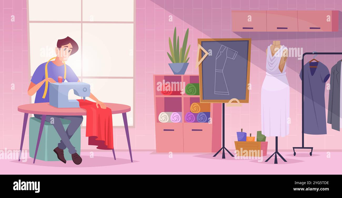 Tailors window Stock Vector Images - Alamy