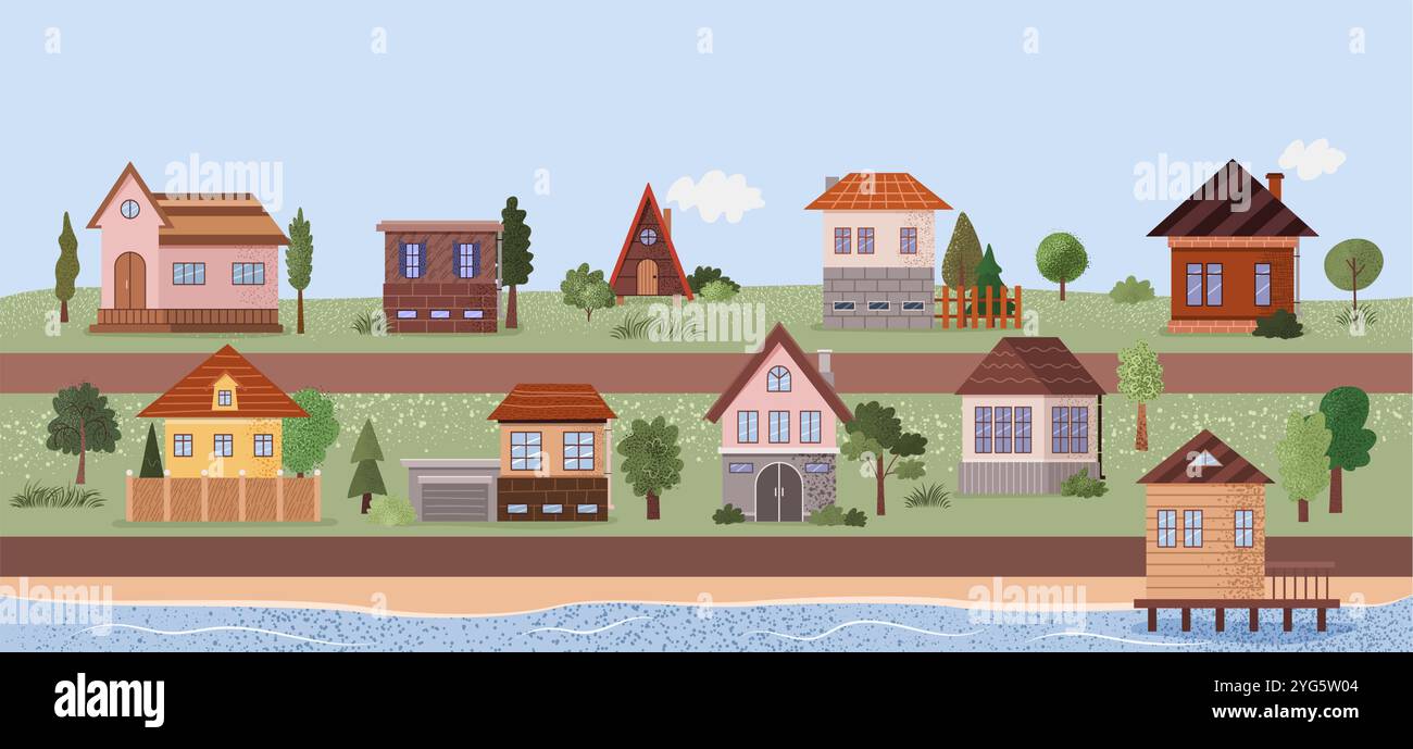 Villa in the countryside Stock Vector Images - Alamy