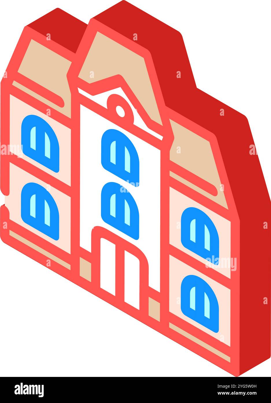 education school building isometric icon vector illustration Stock ...