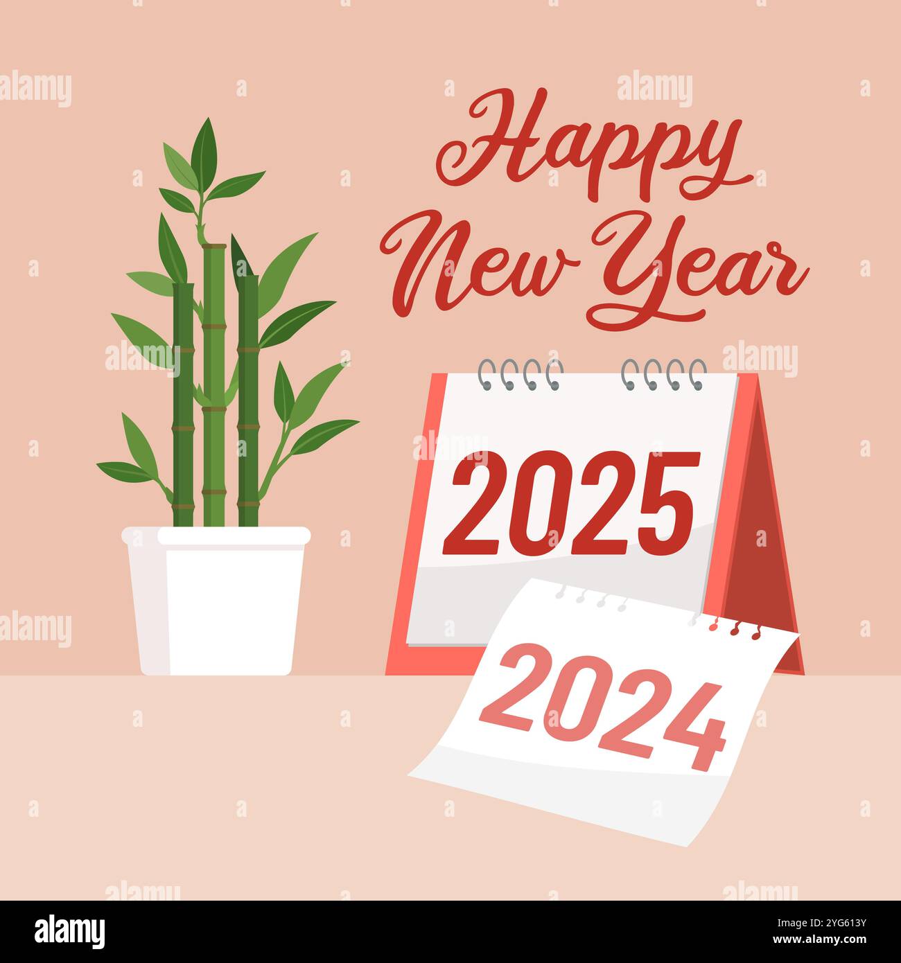 Ripped calendar page, bamboo and new year wishes: holidays and ...