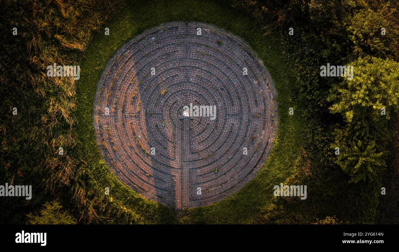 labyritnh in the Krimulda church backyard Stock Photo - Alamy