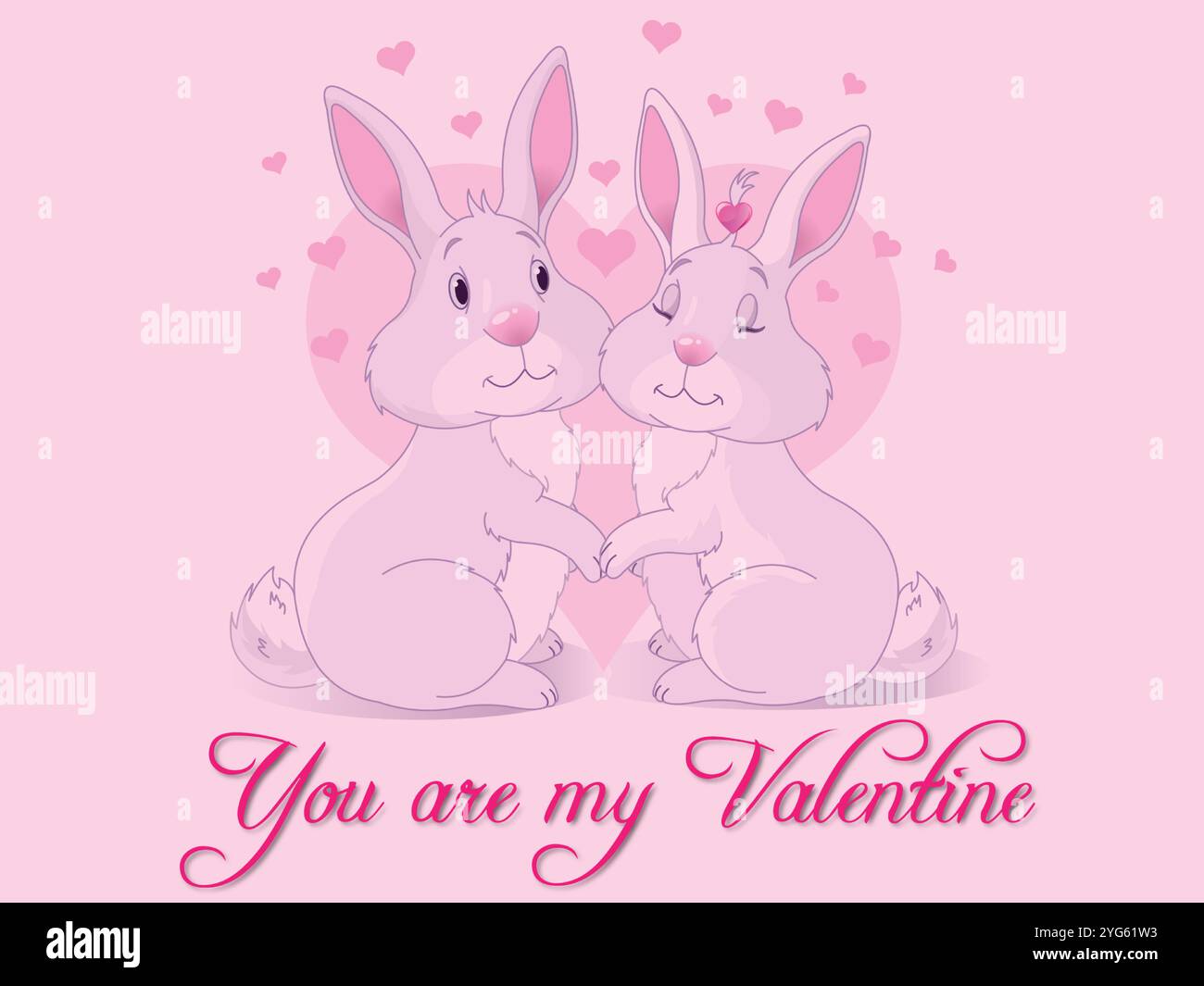 Two rabbits hugging Stock Vector Images - Alamy