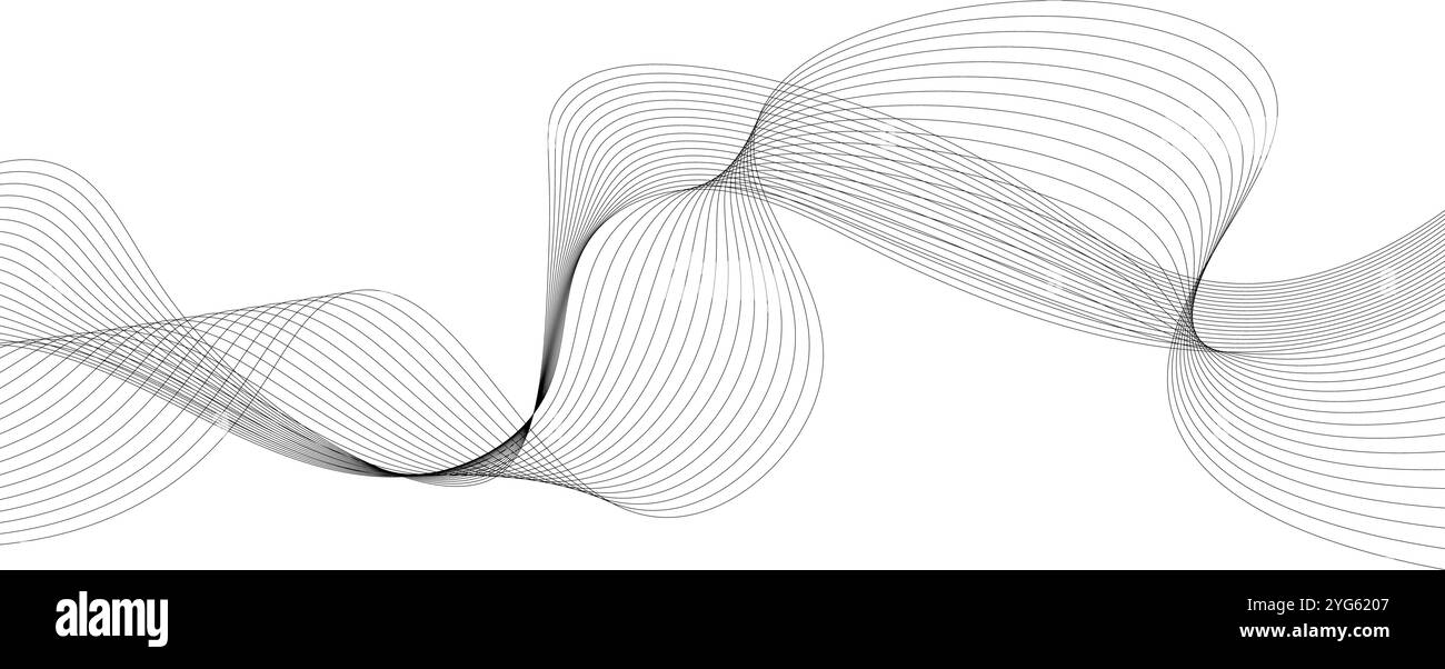 abstract curved lines of fluid motion. Vector illustration Stock Vector ...