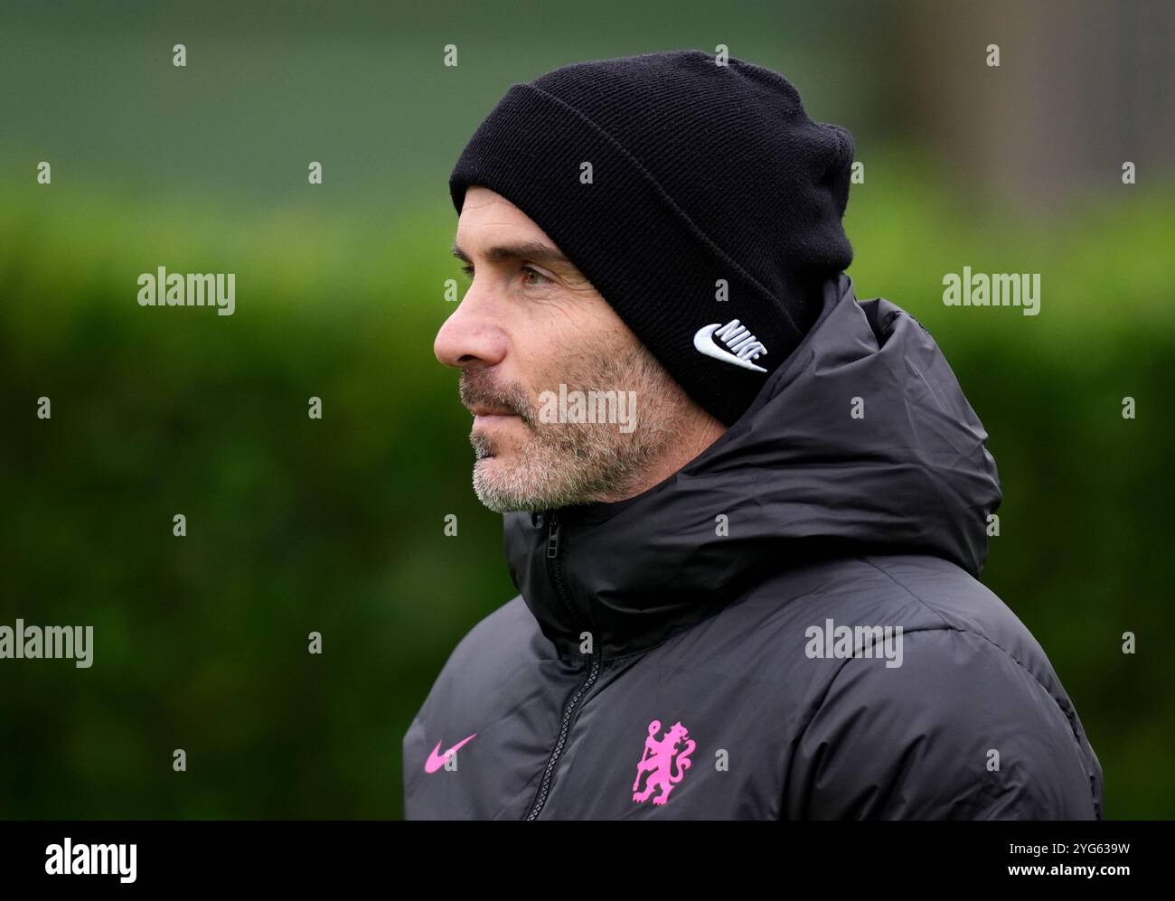 Chelsea manager Enzo Maresca during a training session at Cobham ...