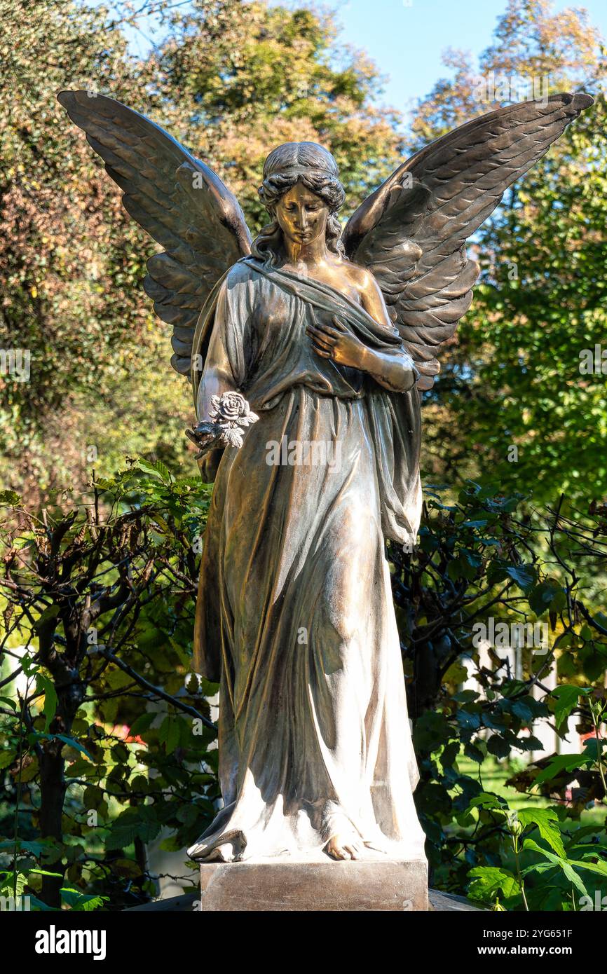 Autumn view of the Nordfriedhof, Northern Cemetery, with 34,000 burial ...