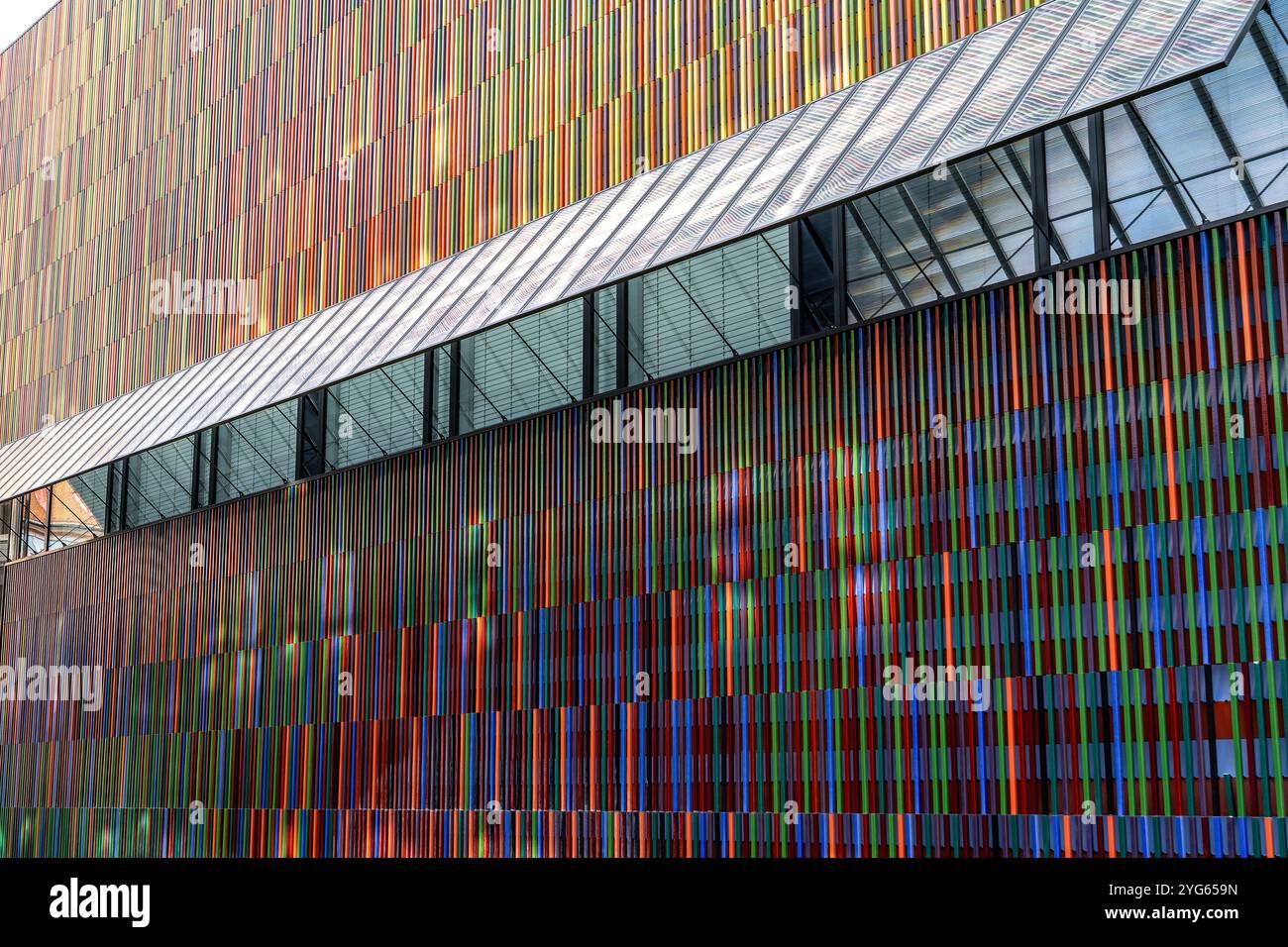 Modern museum building in Munich in Germany. Symmetry. Minimalism Stock ...