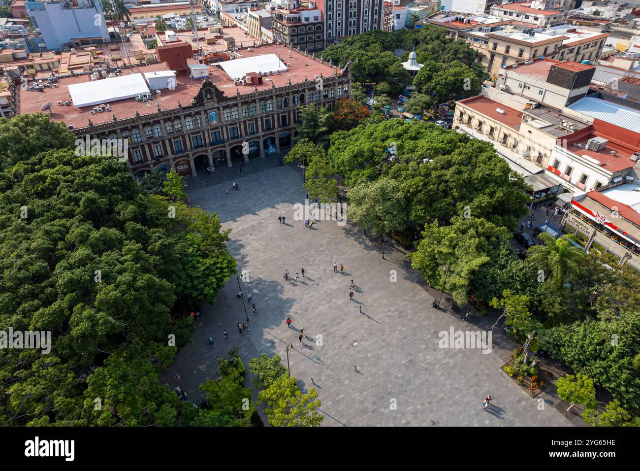 An aerial view of Cuernavaca's Municipal Palace in Morelos, Mexico ...