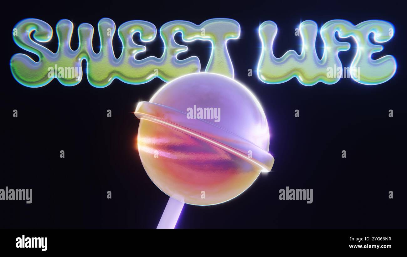 Abstract 3d retro grooovy funky lollipop candy cane infographic event ...