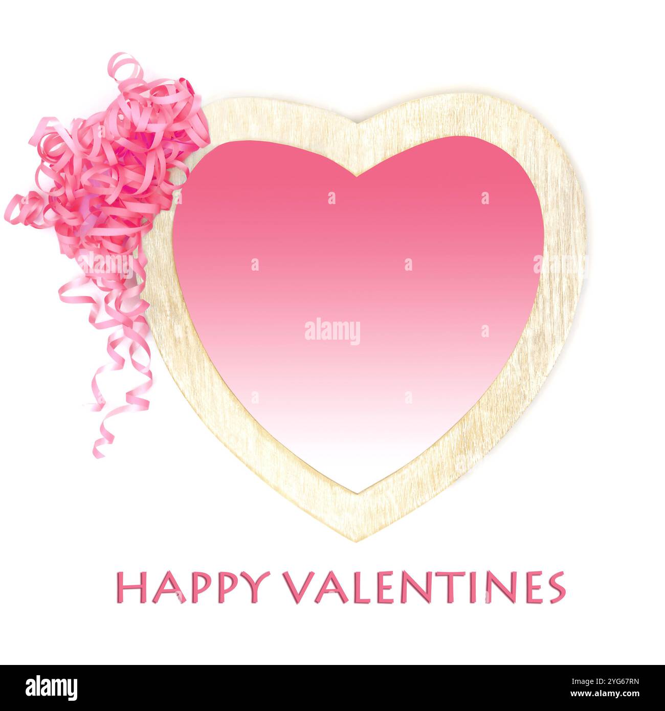 Happy Valentines Day pink heart shape frame romantic love symbol ...