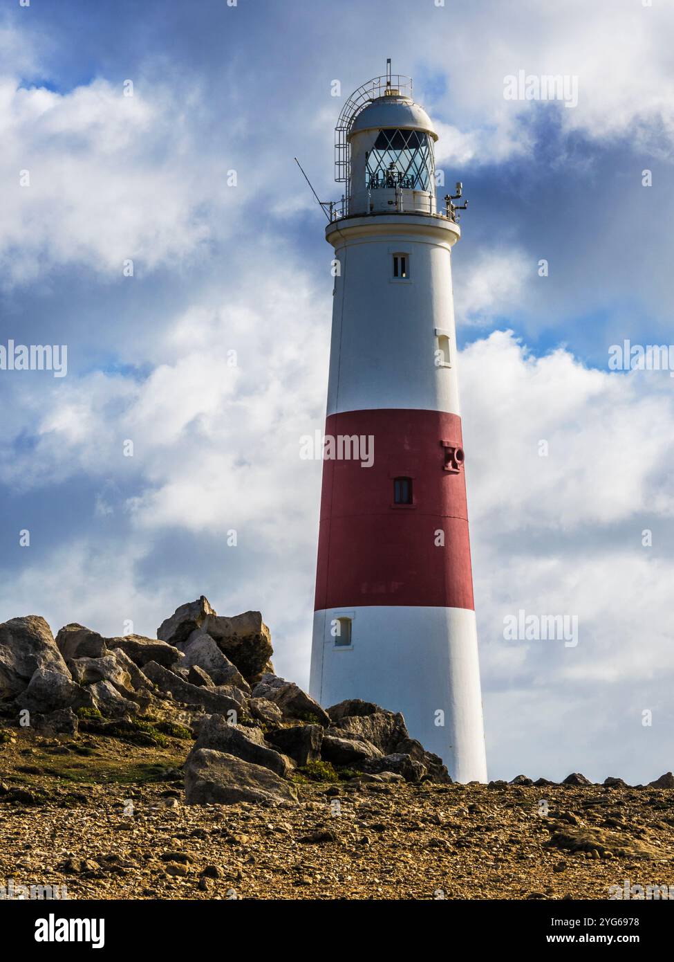 Portland Bill Lighthouse on the Jurassic Coast in Dorset Stock Photo ...