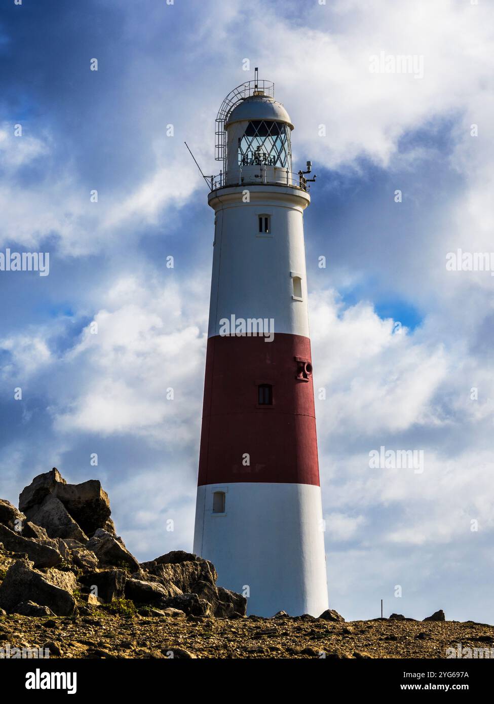 Portland Bill Lighthouse on the Jurassic Coast in Dorset Stock Photo ...