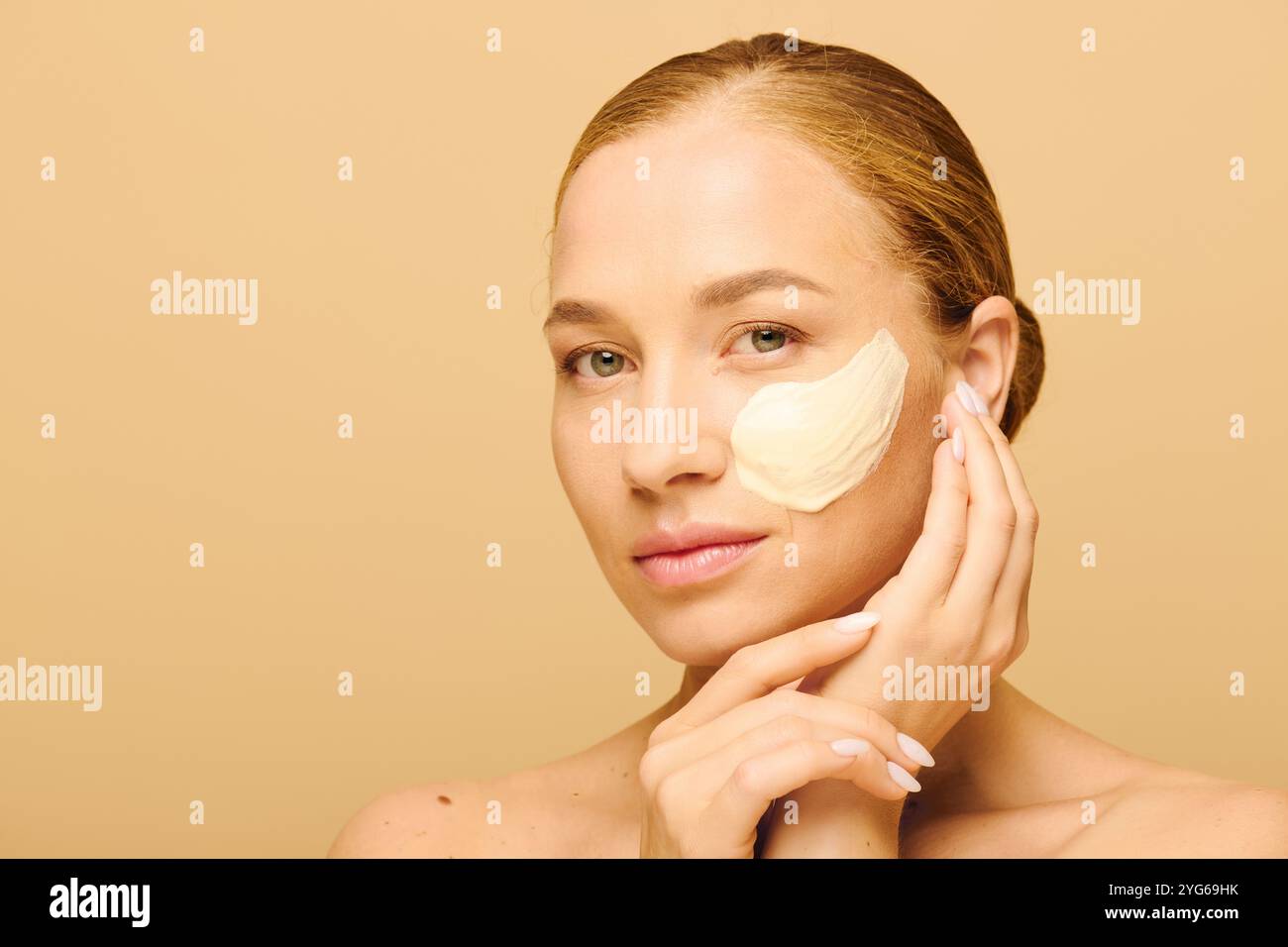 Serene moment skincare woman hi-res stock photography and images - Alamy