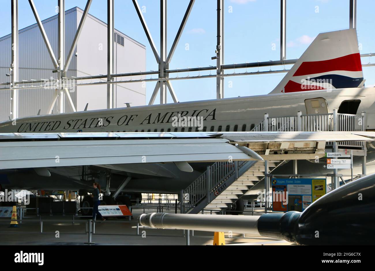 Fuselage of the Boeing VC-137B "Air Force One" presidential plane and ...