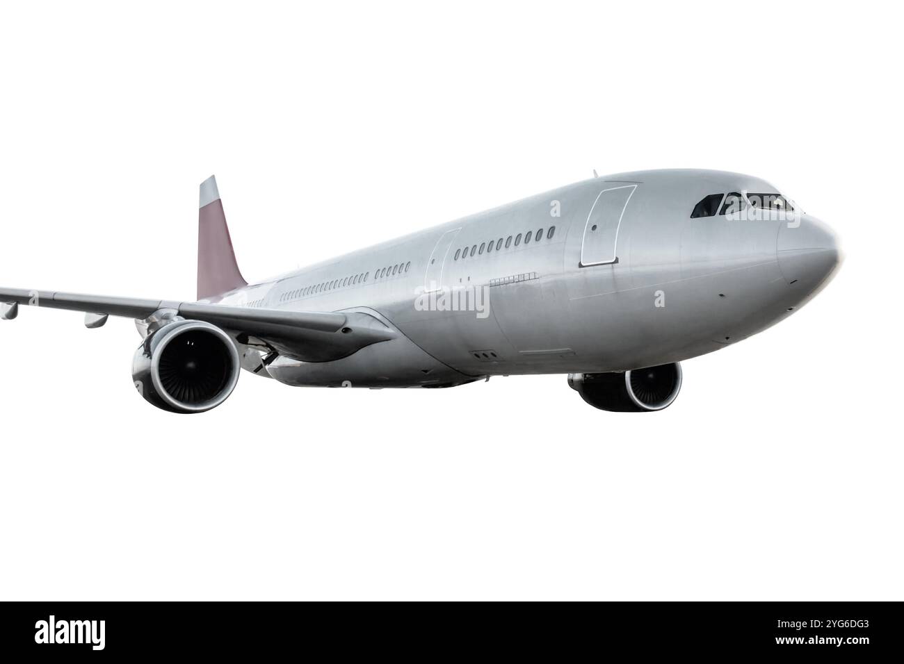 Wide body passenger plane fly isolated on white background Stock Photo ...