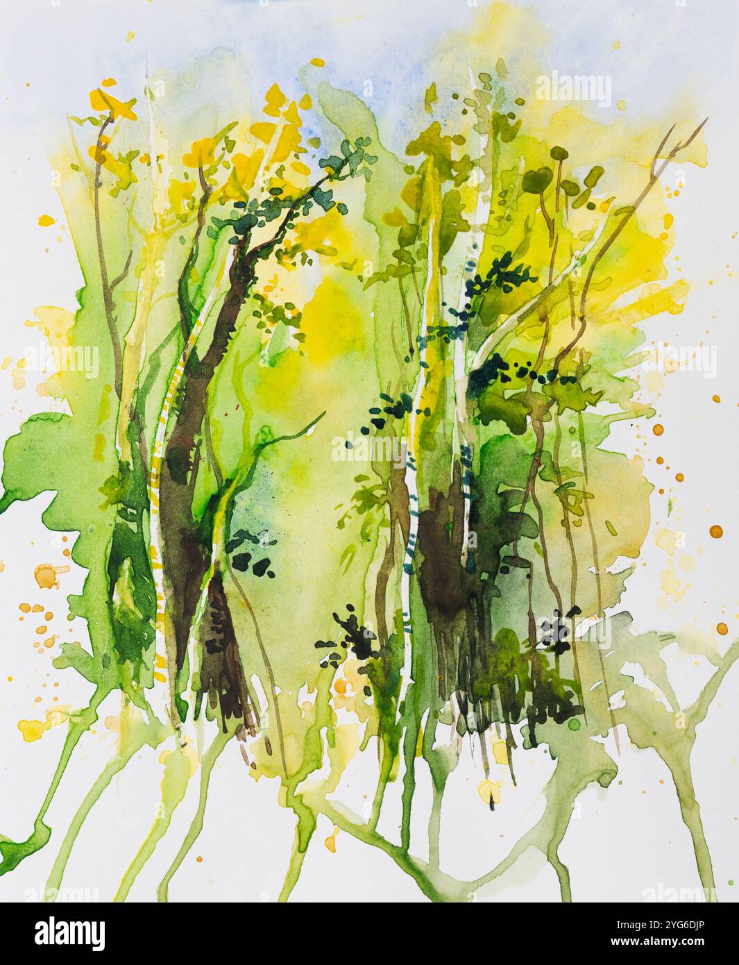 Vintage leaves painting jungle hi-res stock photography and images - Alamy