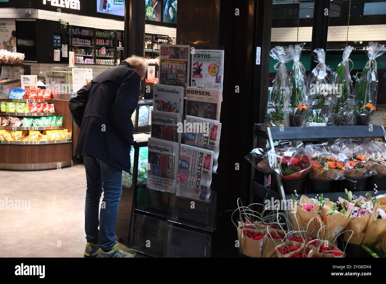 Copenhagen/ Denmark/016 Nov. 2024/News stand sells local and ...