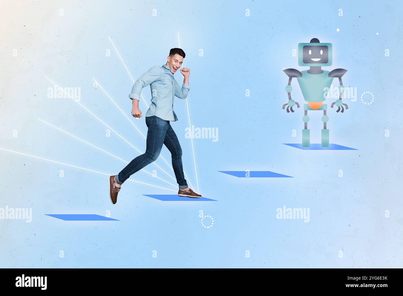 Composite trend artwork 3D sketch image collage of ai app artificial ...