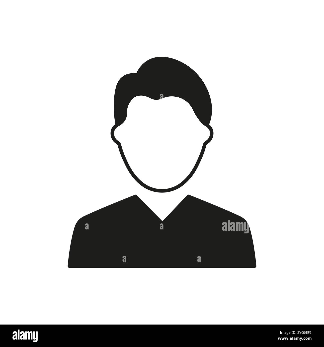 Simple Male Avatar Silhouette Icon. Man with Short Hair, User Profiles ...